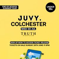 JUVY Under 18s - End Of School Tour - Wed 30 July - Colchester - What's ...